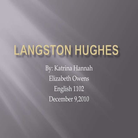 Langston hughes | PPTX