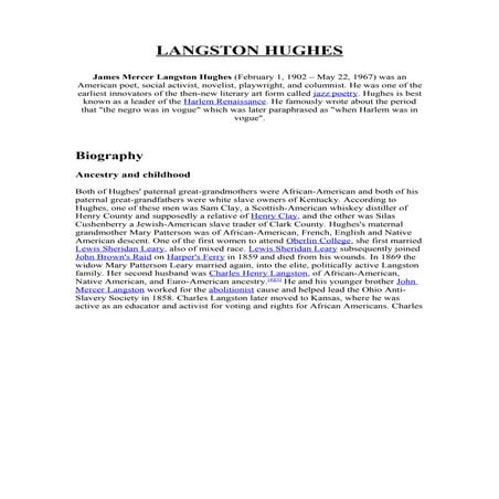 Langston hughes | DOC