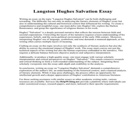 Langston Hughes Essays | PDF