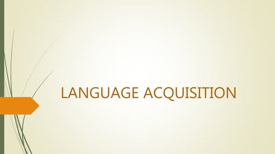 Language Acquisition | PDF