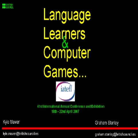 Language Learners & Computer Games | PPT | Educational Video Games ...