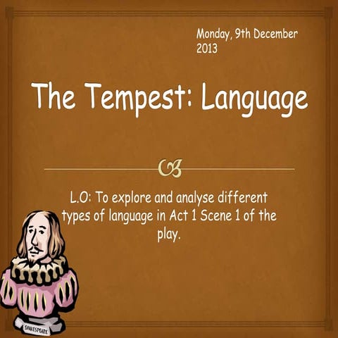 Verse types in The Tempest relate these to Act 1 | PPTX