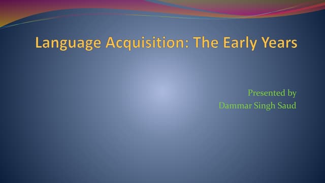 Language development in early childhood period | PPTX | Parenting ...