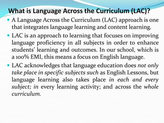 Role and importance of language in the curriculum | PDF