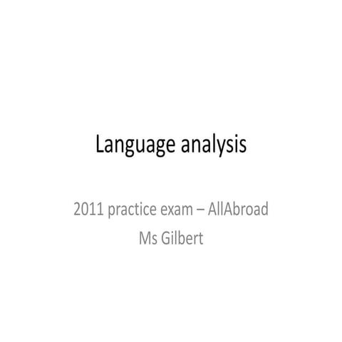 Language analysis exam 2011 feedback | PPTX