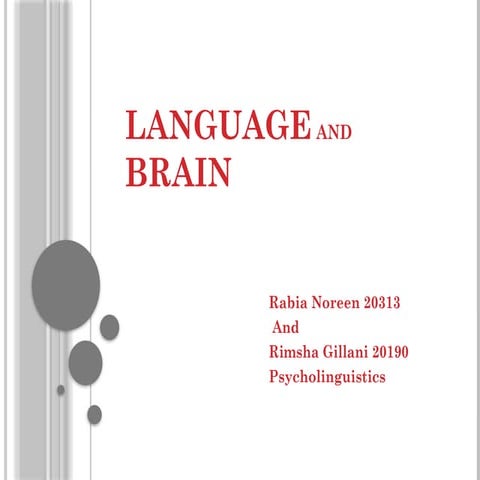 Language and Brain. Psycholinguistics PPt | PPT