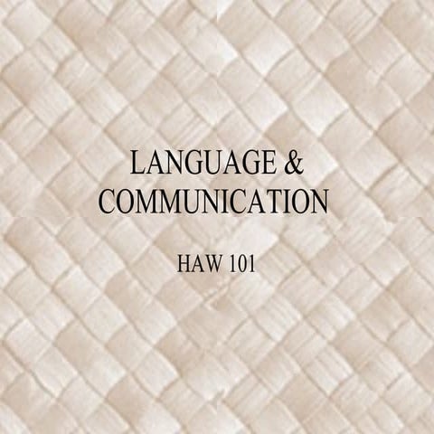 Language and communication | PPT