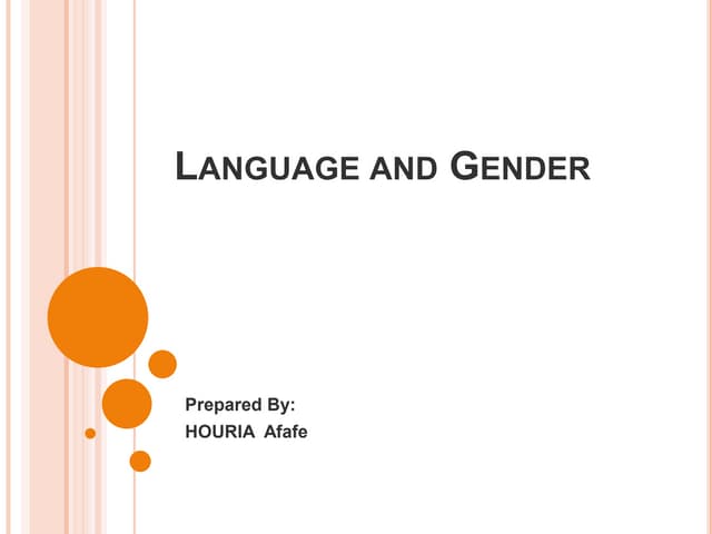 Language And Gender Presentation Ppt