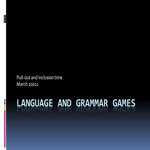 Language and grammar games | PPTX