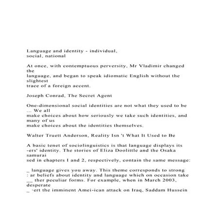 Language and identity - individual, social, national .docx