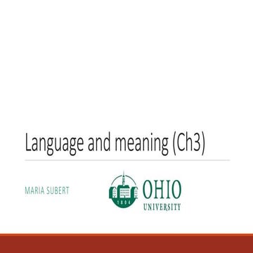 Language and meaning (ch 3) power point | PPTX