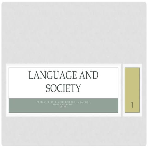 Language and society | PPTX