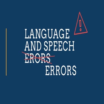 Language And Speech Errors | PPT | PDF