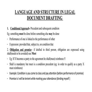 LANGUAGE AND STRUCTURE IN LEGAL DOCUMENT DRAFTING- Sem II.pptx