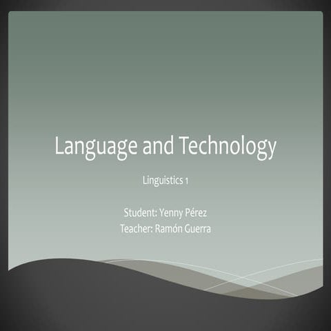 Language and technology | PPT