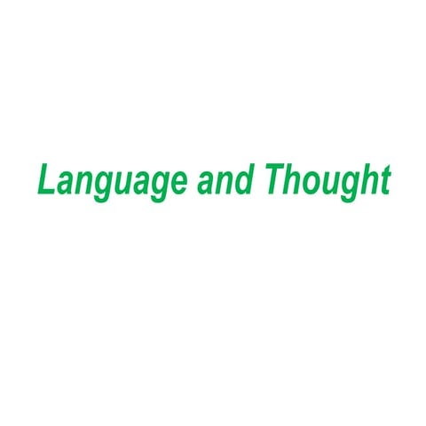 Language and thought | PPT