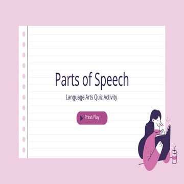 Language Arts Parts of Speech Quiz Presentation in Purple and Pink ...