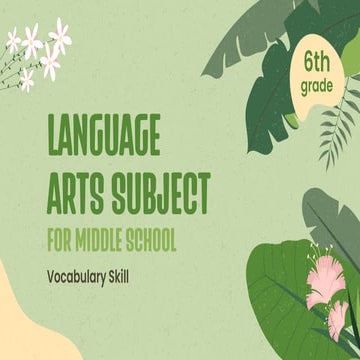 Language Arts Subject for Middle School - 6th Grade_ Vocabulary Skills ...