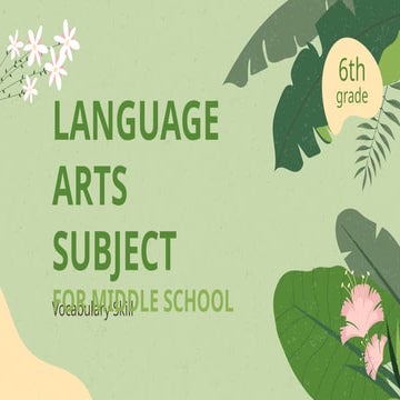 Language Arts Subject for Middle School - 6th Grade_ Vocabulary Skills ...