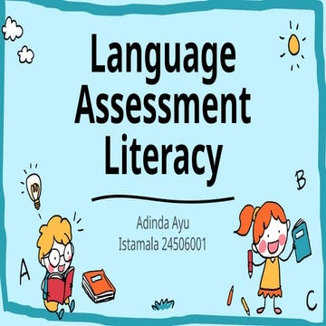 Language Assessment Literacy for english students and teachers in ...