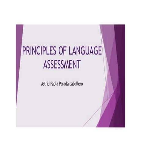 Language assessment report | PPT