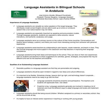 Language Assistants in bilingual schools | PDF