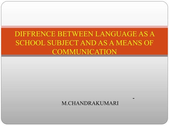 Role and importance of language in the curriculum | PDF