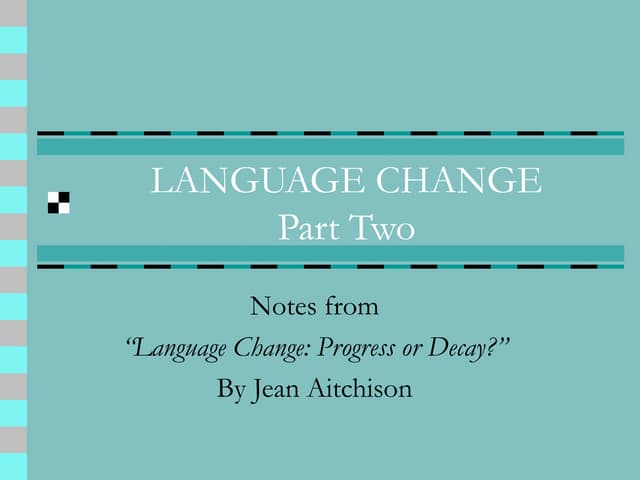 William labov: Language Variation and Change | PDF