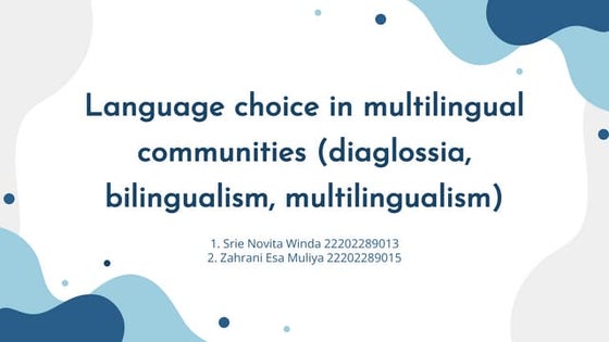 Sociolinguistics - Chapter Two - Language choice in multilingual ...