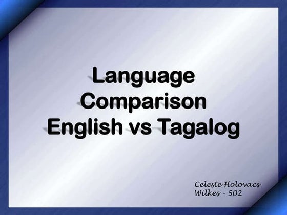 Morphology of tagalog | PPTX