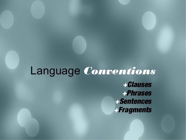 Language Conventions language-conventions