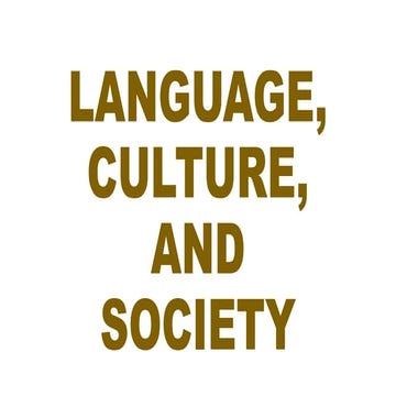 language, culture,and society powerpoint | PPTX