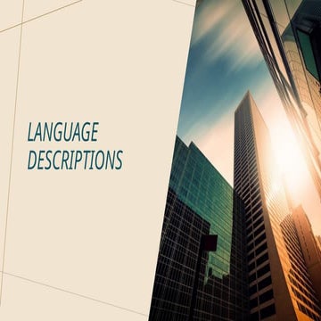 Language description (Applied Linguistics) | PPT