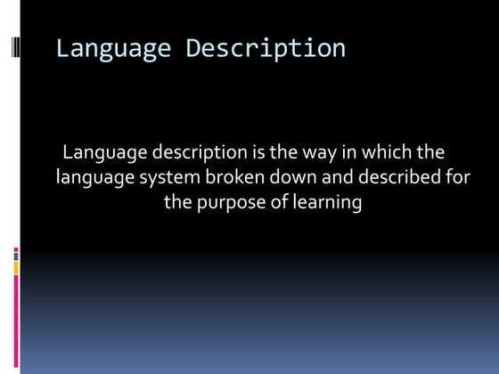 Language descriptions | PPT