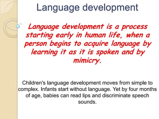 Language developmental milestones | PPT