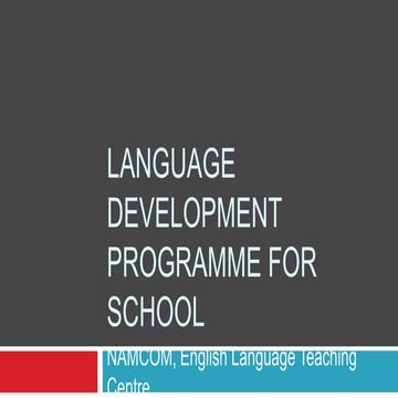 Language development programme for school | PPTX | Education