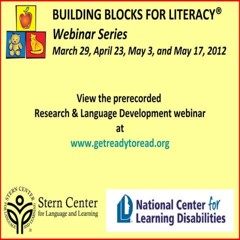 Building Blocks: Research and Language Development | PPT | Daycare and ...