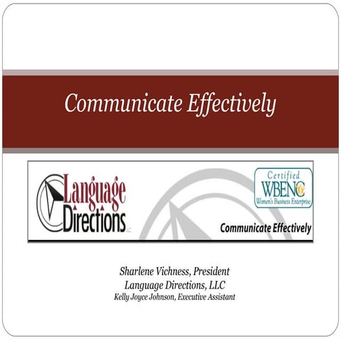Communicate Effectively | PPT