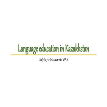 Language education in kazakhstan | PPTX