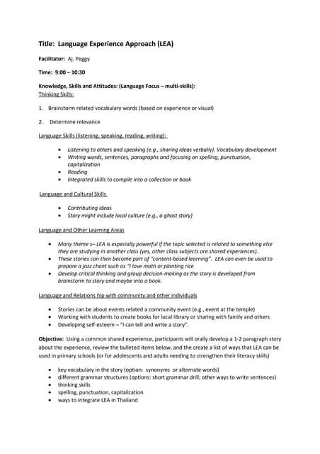 LANGUAGE LEARNING APPROACH | PPTX | Education