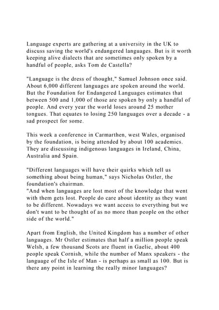 Facts about languages.pptx facts about languages and history | PPT