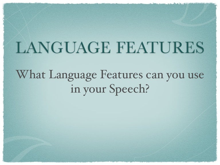language-features-for-speeches