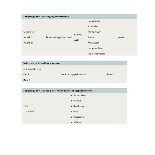 Language For Making Appointments | PDF