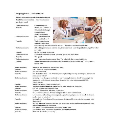 Language for train travel | PDF