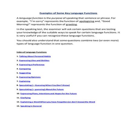 Language function 1 | DOCX | Music | Entertainment