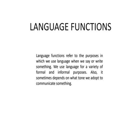 Language functions | PPTX
