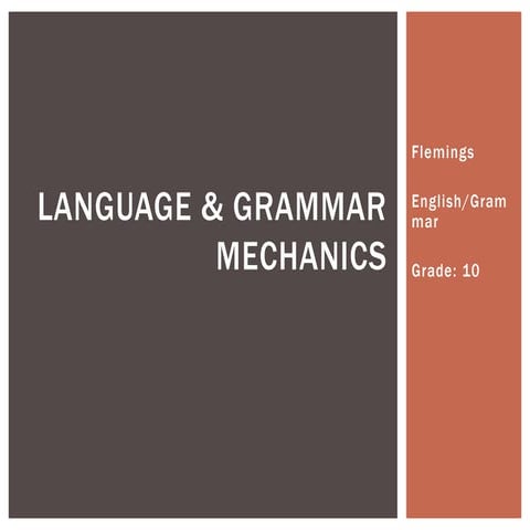Language & Grammar PowerPoint 103 | PPT