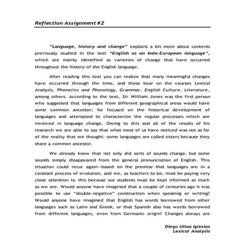 Language, history and change reflection | DOCX