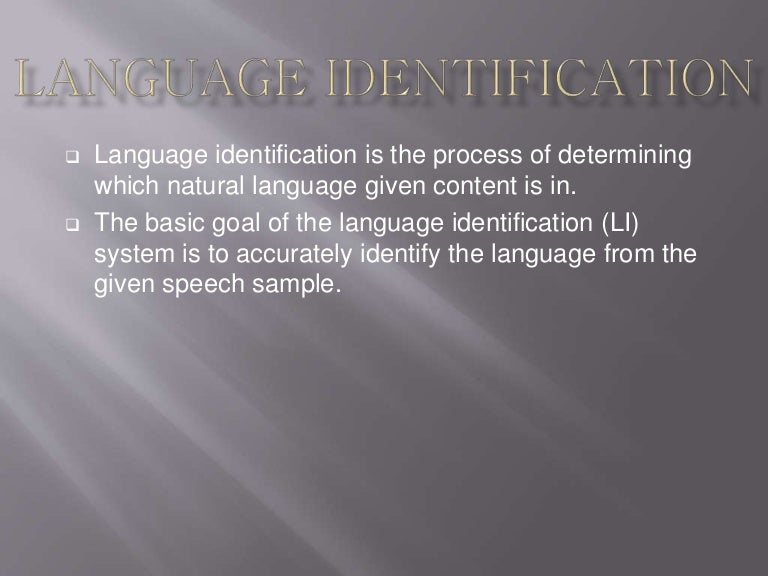 Language identification