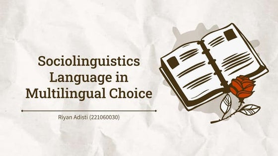 Sociolinguistics - Chapter Two - Language choice in multilingual ...